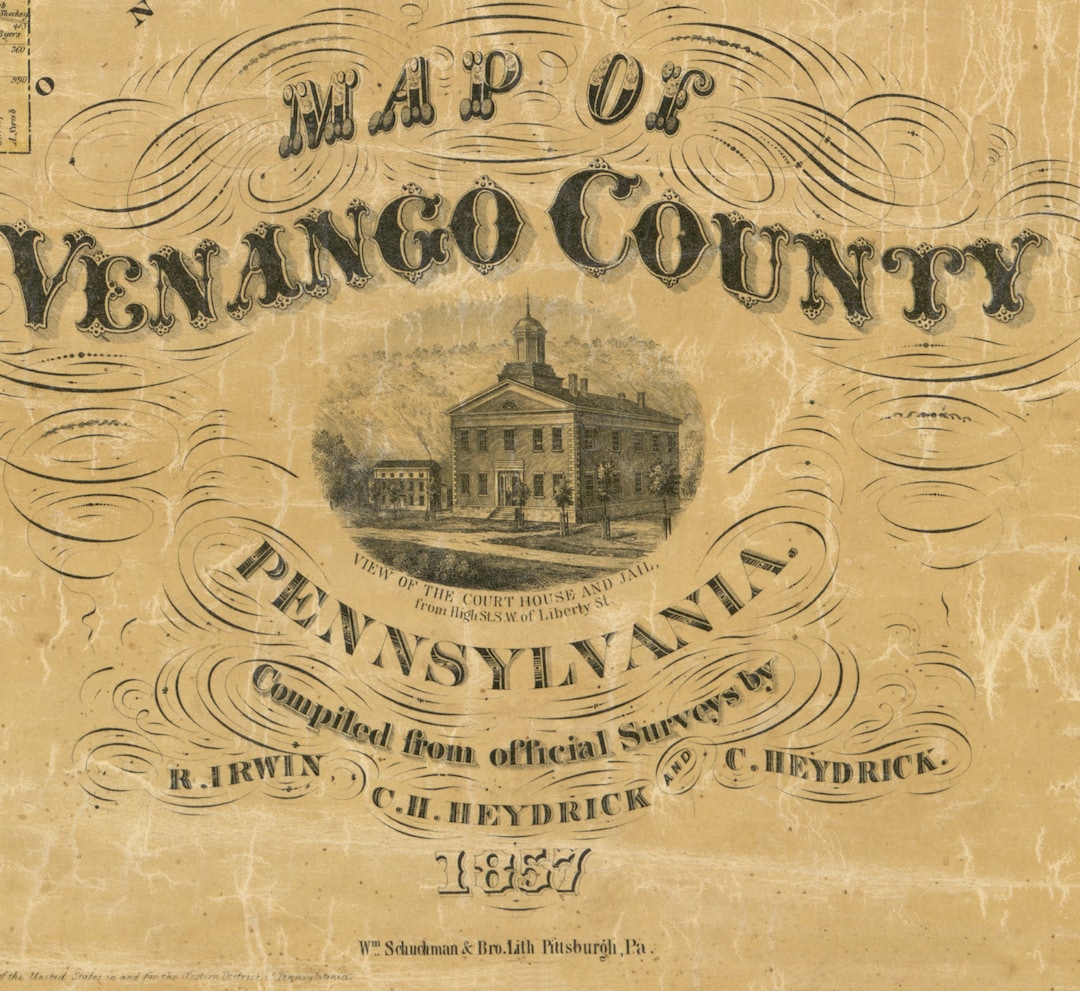 1857 Map of Venango County Pennsylvania - Etsy