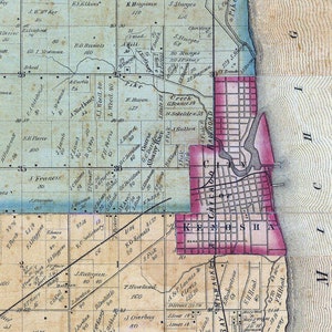 1861 Farm Line Map of Kenosha County Wisconsin - Etsy
