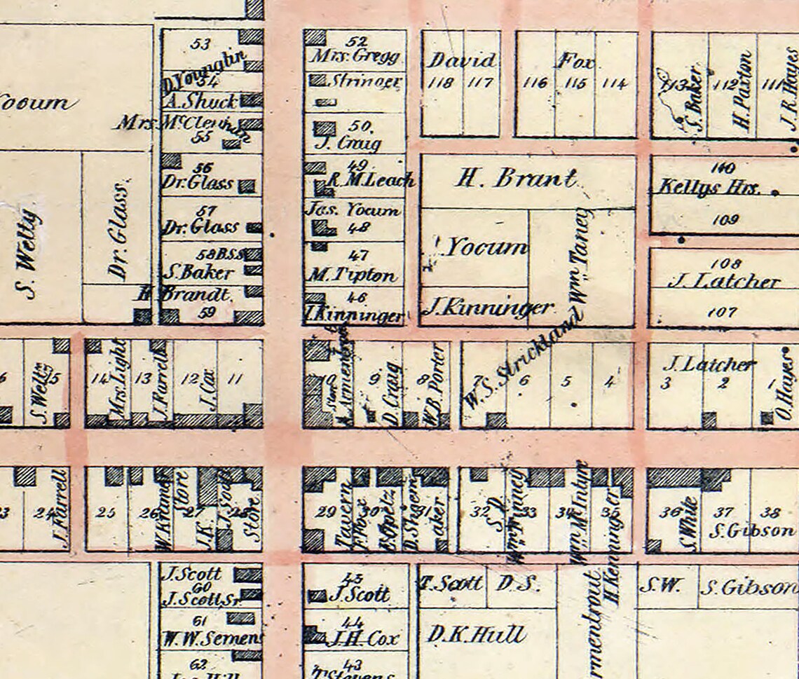 1861 Town Map of Hayesville Ashland County Ohio - Etsy