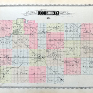 1900 Map of Lee County Illinois - Etsy