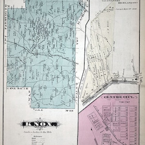 1877 Map of Knox Township Clarion County Pennsylvania Oil Wells - Etsy