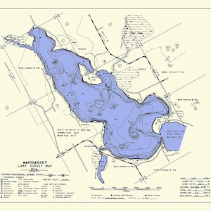 1964 Map of Wapogasset Lake Polk County Wisconsin - Etsy Australia