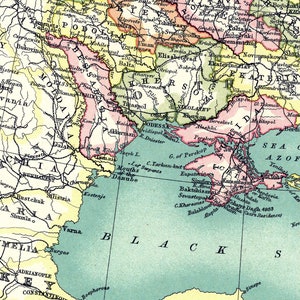 1912 Map of Russia in Europe - Etsy