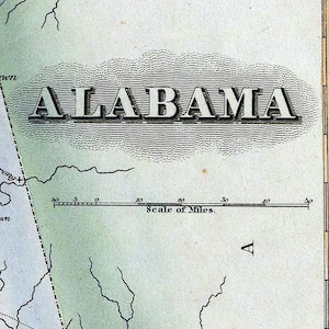 1823 Map of Alabama - Etsy