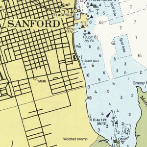 1998 Map of Lake Monroe Sanford Florida - Etsy