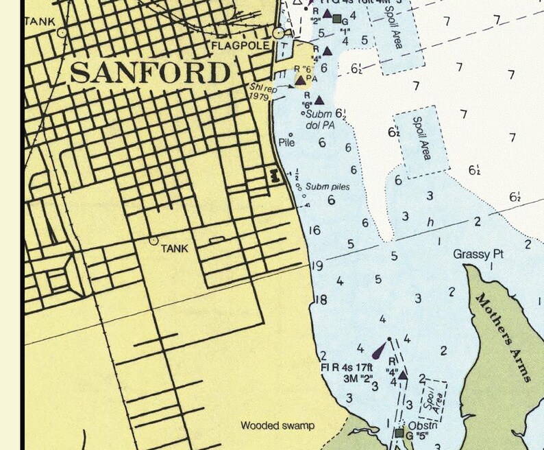 1998 Map of Lake Monroe Sanford Florida - Etsy