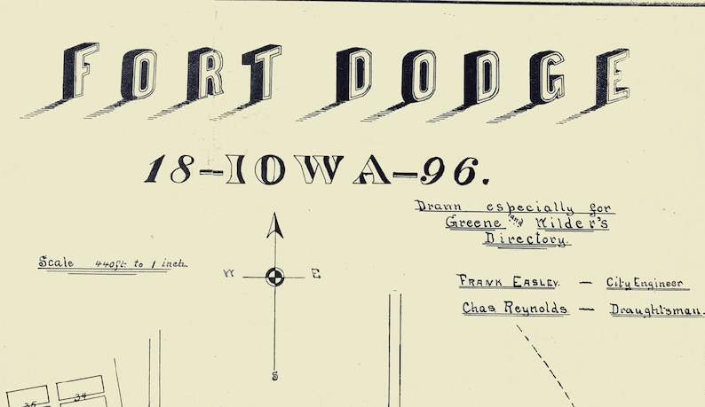 1896 Map of Fort Dodge Iowa | Etsy
