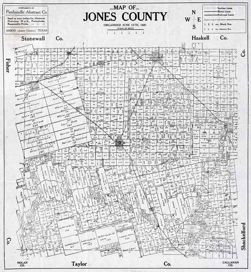 1881 Farm Line Map of Jones County Texas - Etsy UK