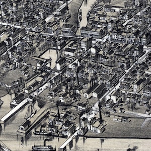 1885 Panoramic Map of Chester Pennsylvania - Etsy