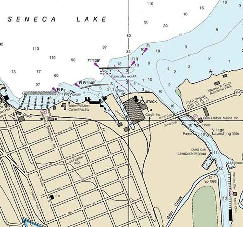 2016 Nautical Map of Cayuga and Seneca Lakes New York - Etsy