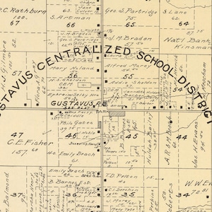 1899 Map of Gustavus Township Trumbull County Ohio - Etsy