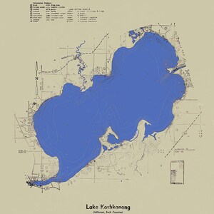 Lake Koshkonong Map - Etsy