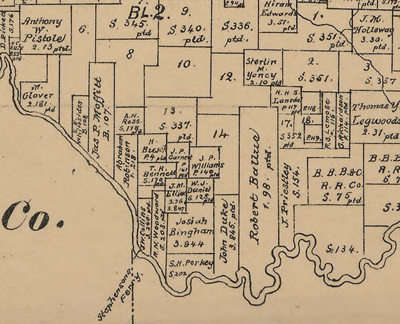 1879 Farm Line Map of Bowie County Texas - Etsy