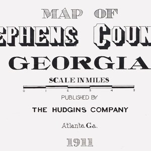 1911 Map of Stephens County Georgia - Etsy