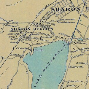 1888 Town Map of Sharon Norfolk County Massachusetts - Etsy