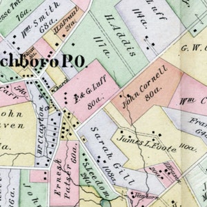 1891 Map of Wrightstown and Northhampton Township Bucks County ...