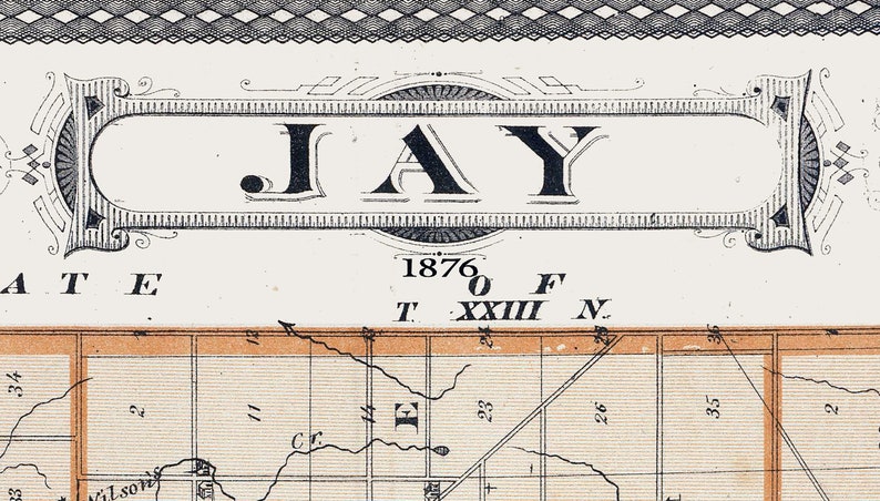 1876 Map of Jay County Indiana - Etsy