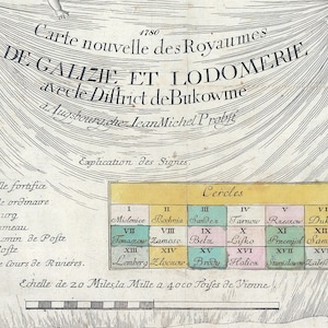1780 Map of Galicia and Lodomeria - Etsy