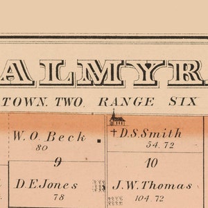 1874 Map of Palmyra Township Portage County Ohio - Etsy