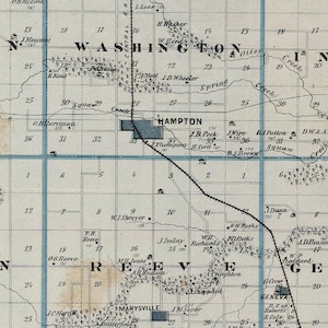 1875 Map of Franklin County Iowa - Etsy