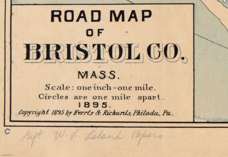 1895 Map of Bristol County Massachusetts - Etsy