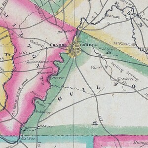 1823 Map of Franklin County Pennsylvania - Etsy
