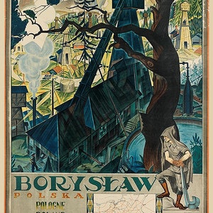 1930 Boryslaw Polska Travel Poster Boryslaw Galicia Ukraine - Etsy