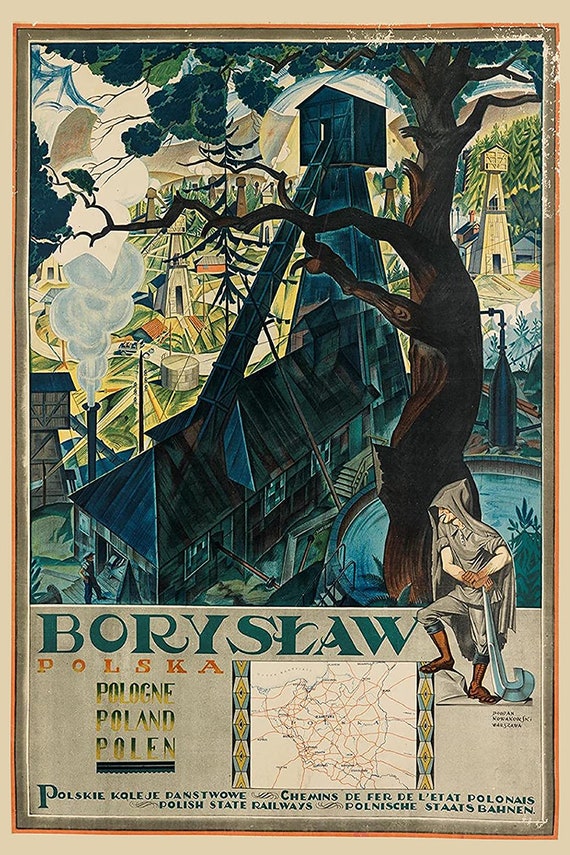 1930 Boryslaw Polska Travel Poster Boryslaw Galicia Ukraine | Etsy