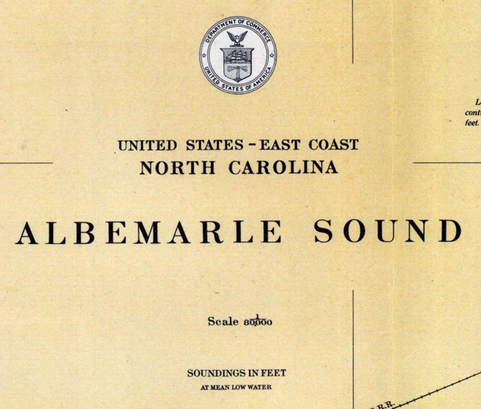 1933 Nautical Map of Albemarle Sound North Carolina | Etsy