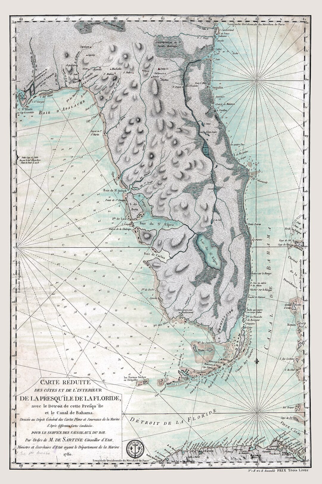 1780 Map of Florida - Etsy