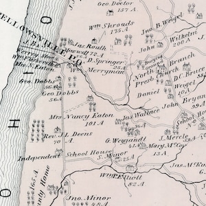 1876 Map of Moon Township Beaver County Pennsylvania - Etsy