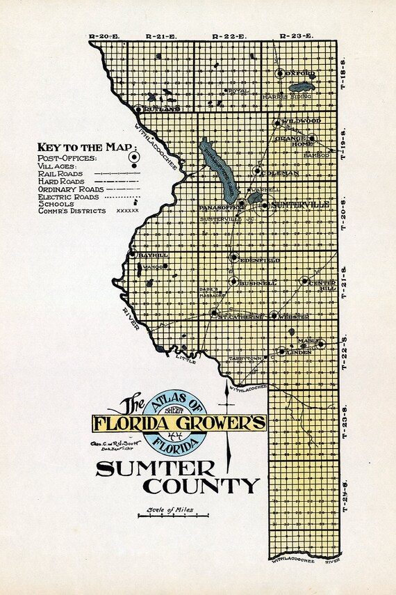 Sumter County Florida Map Sumter County, Florida – Section Township