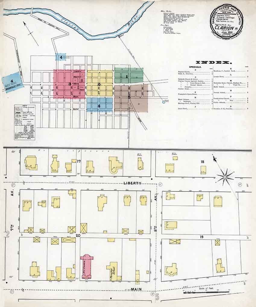 1895 Sanborn Map of Clarion County Pennsylvania - Etsy