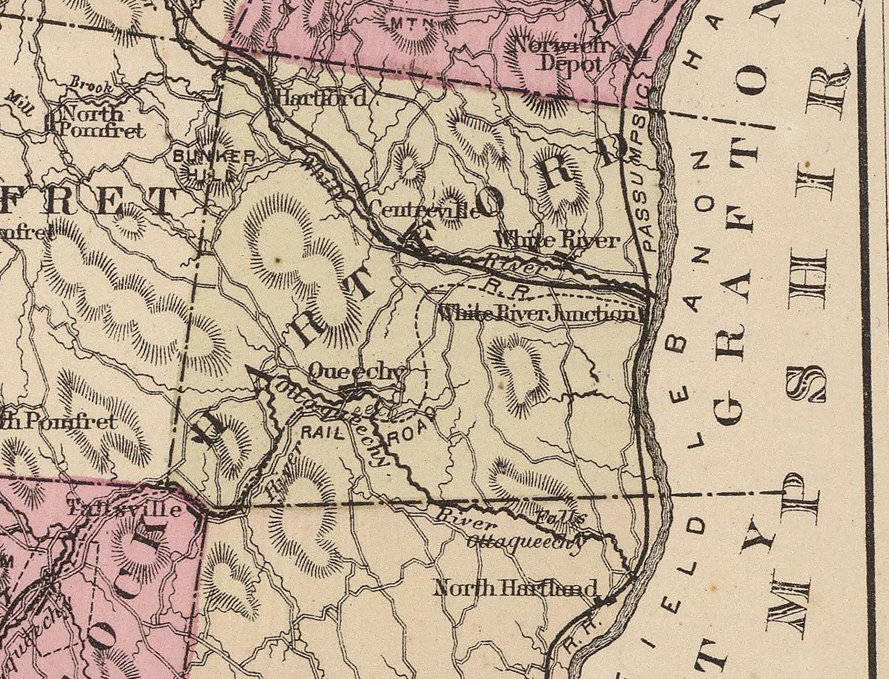 1876 Map of Windsor County Vermont - Etsy