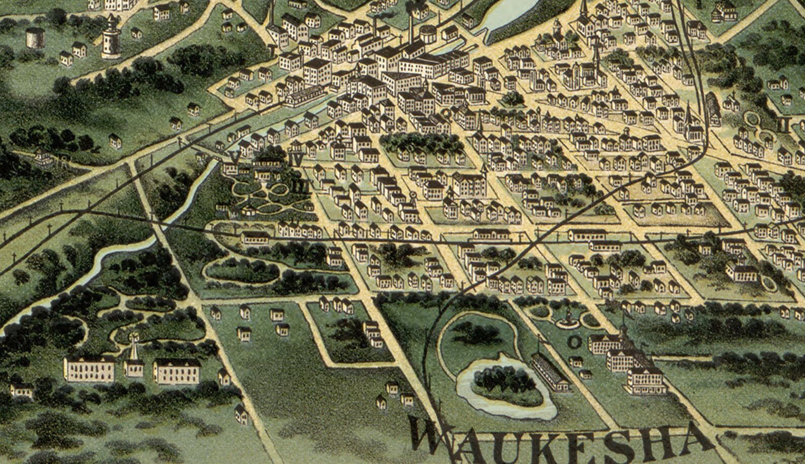 1890 Panoramic Map of Oconomowoc Wisconsin and the Lake Region - Etsy