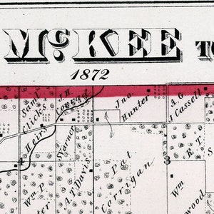 1872 Map of Mckee Township Adams County Illinois - Etsy