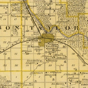 1875 Map of Benton County Iowa - Etsy