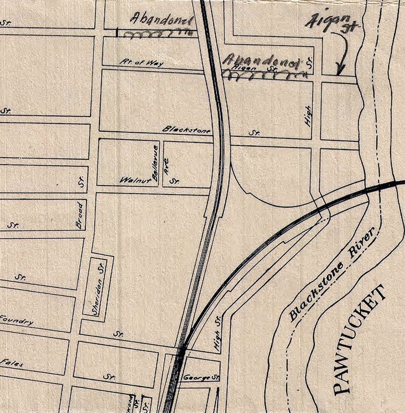 1900 Map of Central Falls Rhode Island - Etsy
