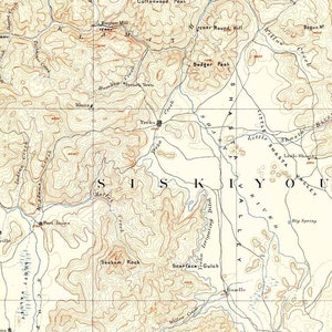 1886 Topo Map of Shasta California Siskiyou Trinity MT Shasta - Etsy