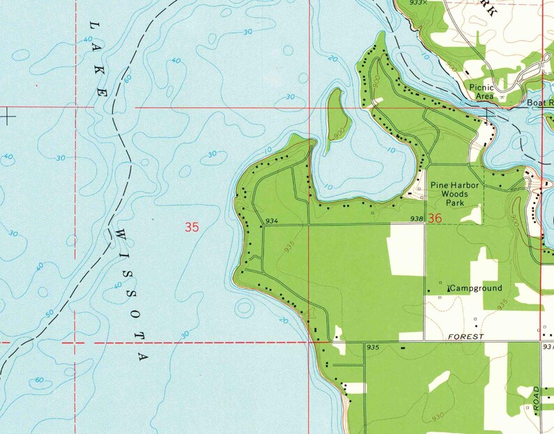 1972 Map of Lake Wissota Wisconsin - Etsy
