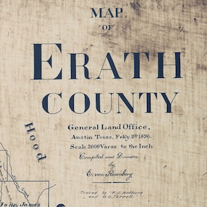 1896 Farm Line Map of Erath County Texas - Etsy