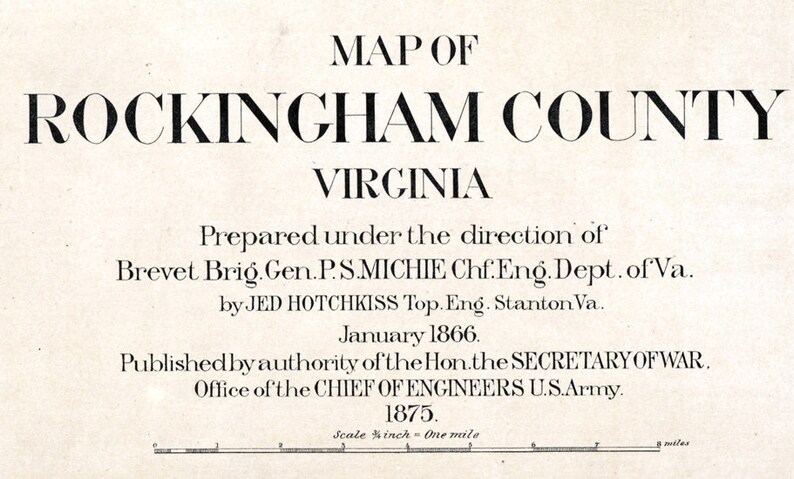 1875 Map of Rockingham County Virginia Harrisonburg Family - Etsy