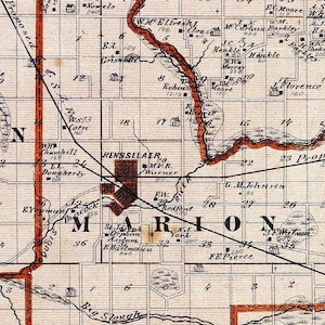 1876 Map of Jasper County Indiana - Etsy