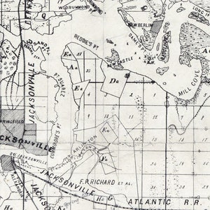 1885 Map of Duval County Florida Jacksonville - Etsy