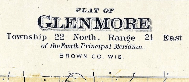 1889 Map of Glenmore Township Brown County Wisconsin - Etsy