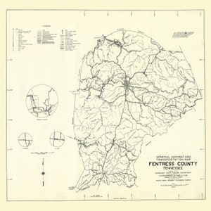 1939 Map of Fentress County Tennessee - Etsy