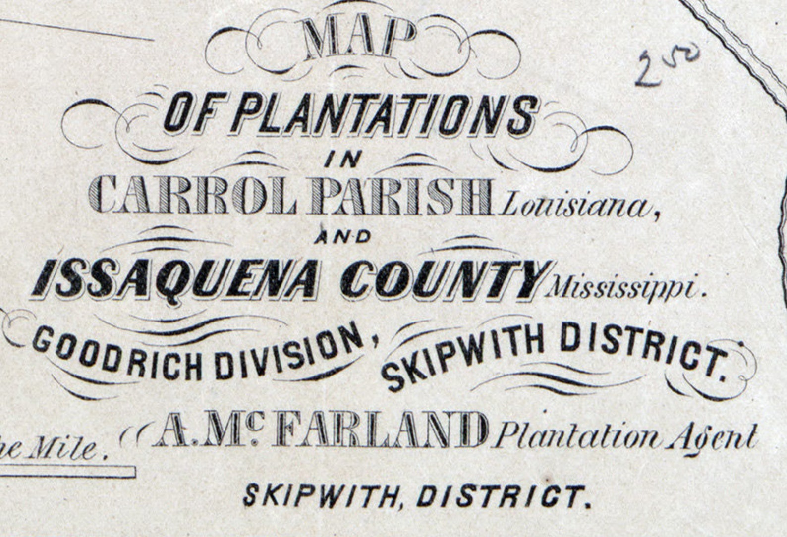 1860 Map of Plantations in Carrol Parish Louisiana and Issaquena County ...