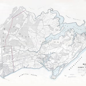 1892 Map of Elizabeth City County Virginia - Etsy