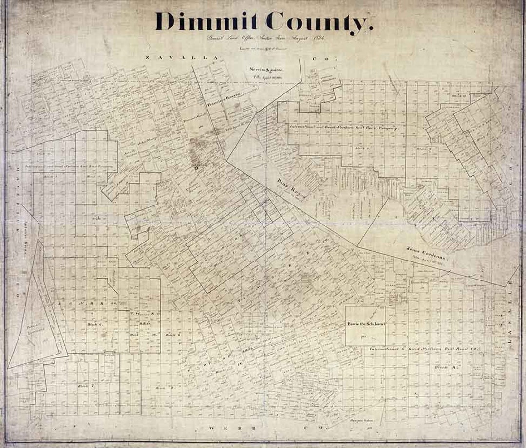 1894 Farm Line Map of Dimmit County Texas - Etsy UK