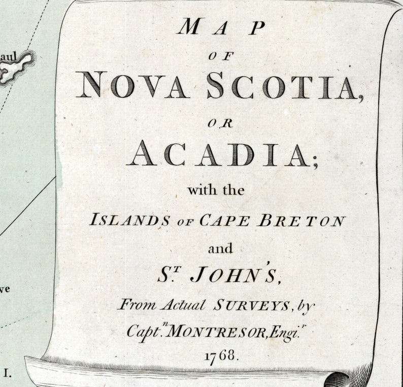 1768 Map of Nova Scotia Acadia and Cape Breton Canada - Etsy